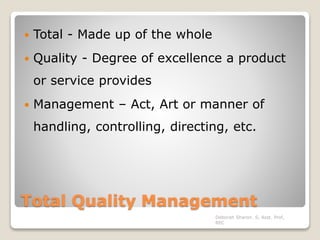 Total Quality Management - Introduction | PPT