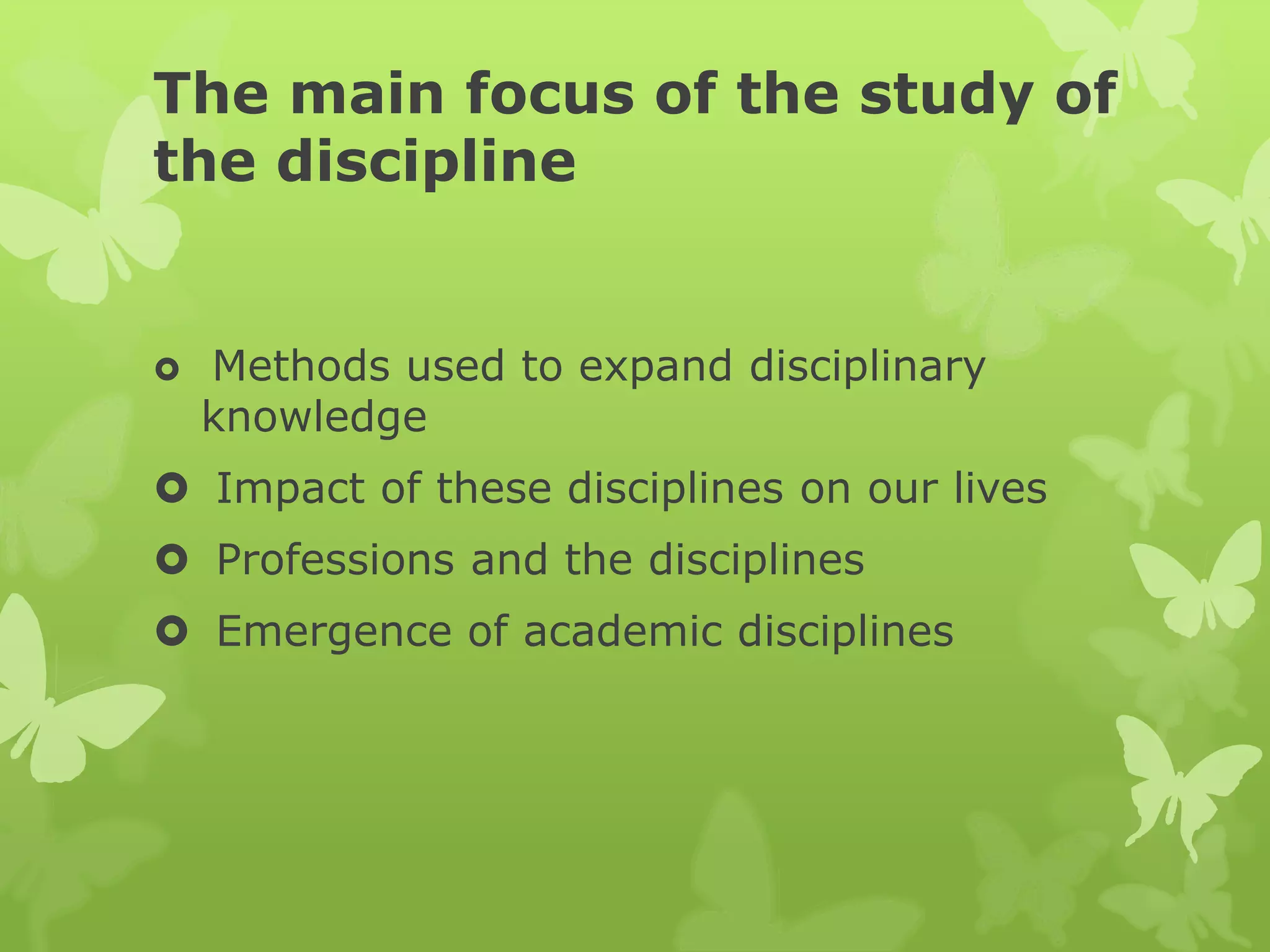 Unit i understanding disciplines and subjects | PPTX