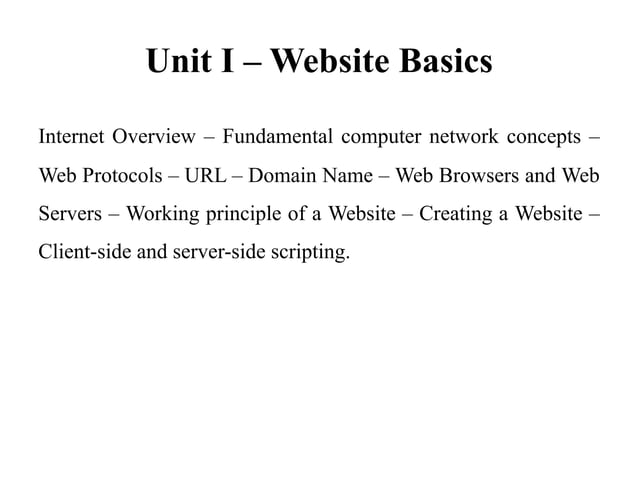IT2255 Web Essentials - Unit I Website Basics | PDF | Computer Networking | Computing