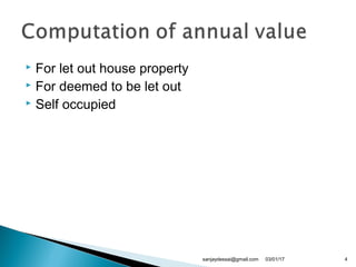 Computation of Income from House property | PPT