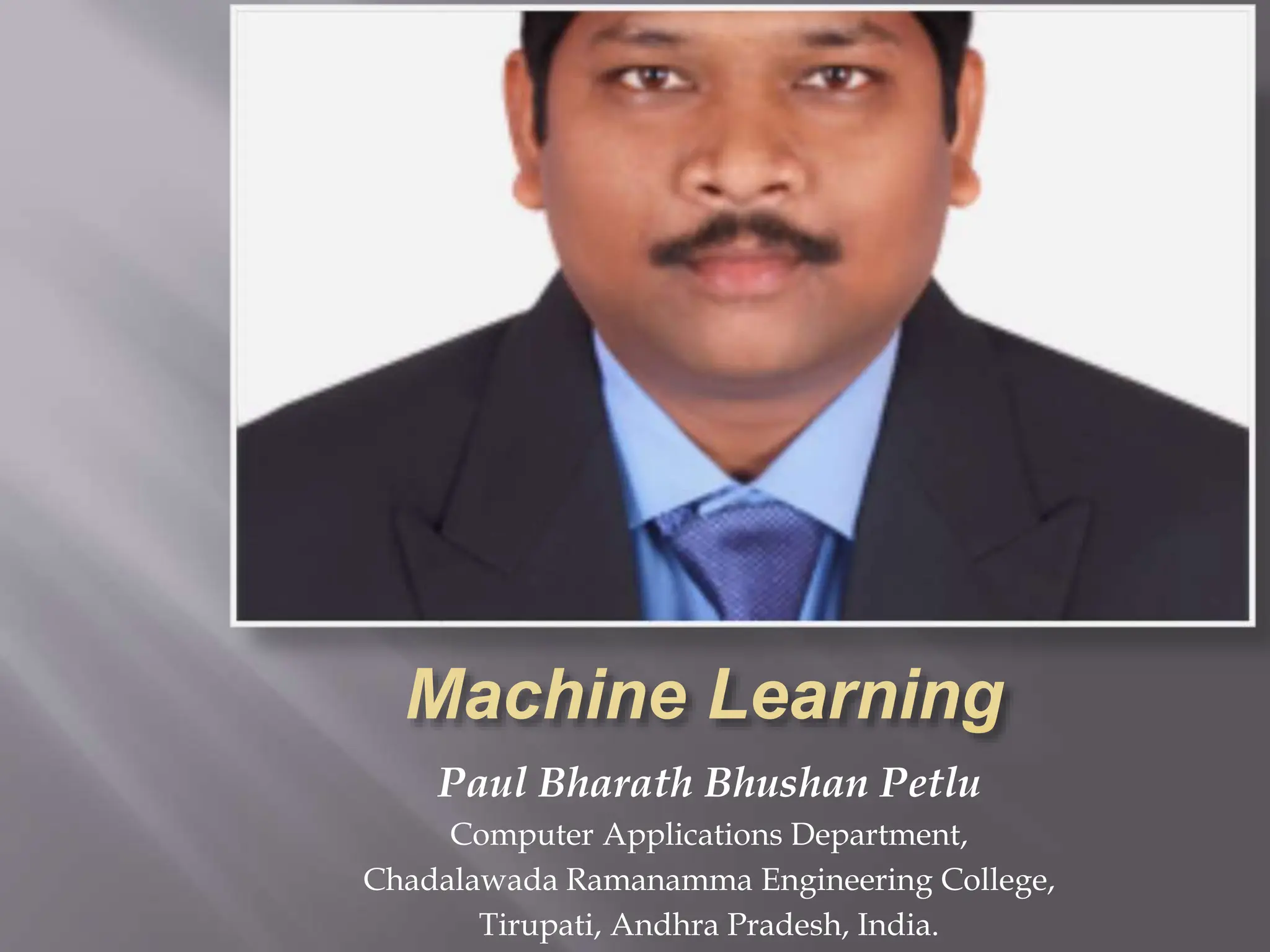 Unit I and II Machine Learning MCA CREC.pptx