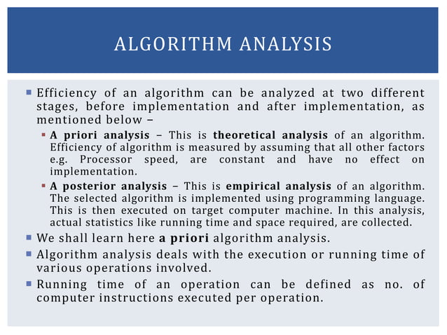 Unit i basic concepts of algorithms | PPTX