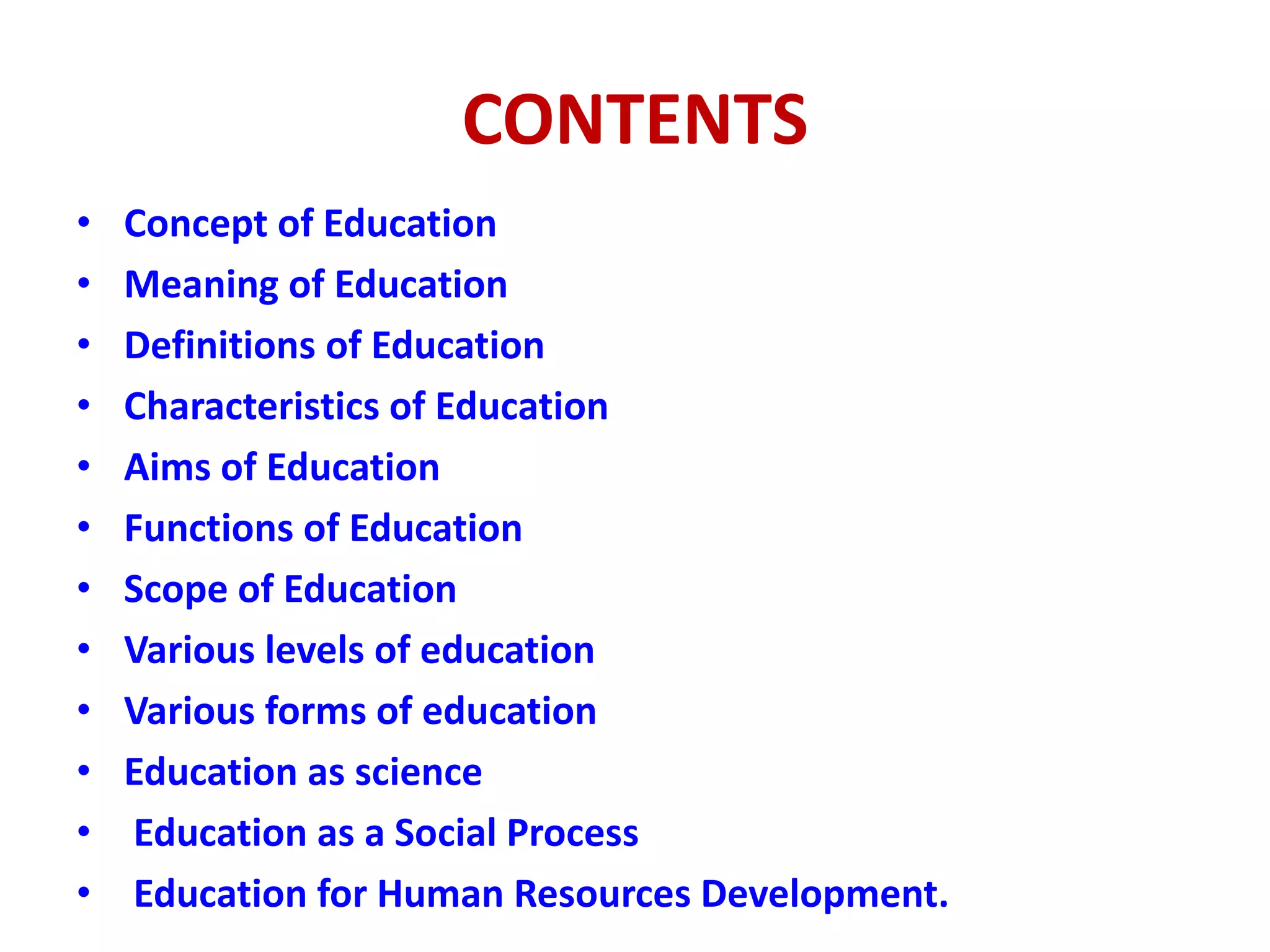 Unit i Basics of Education | PDF
