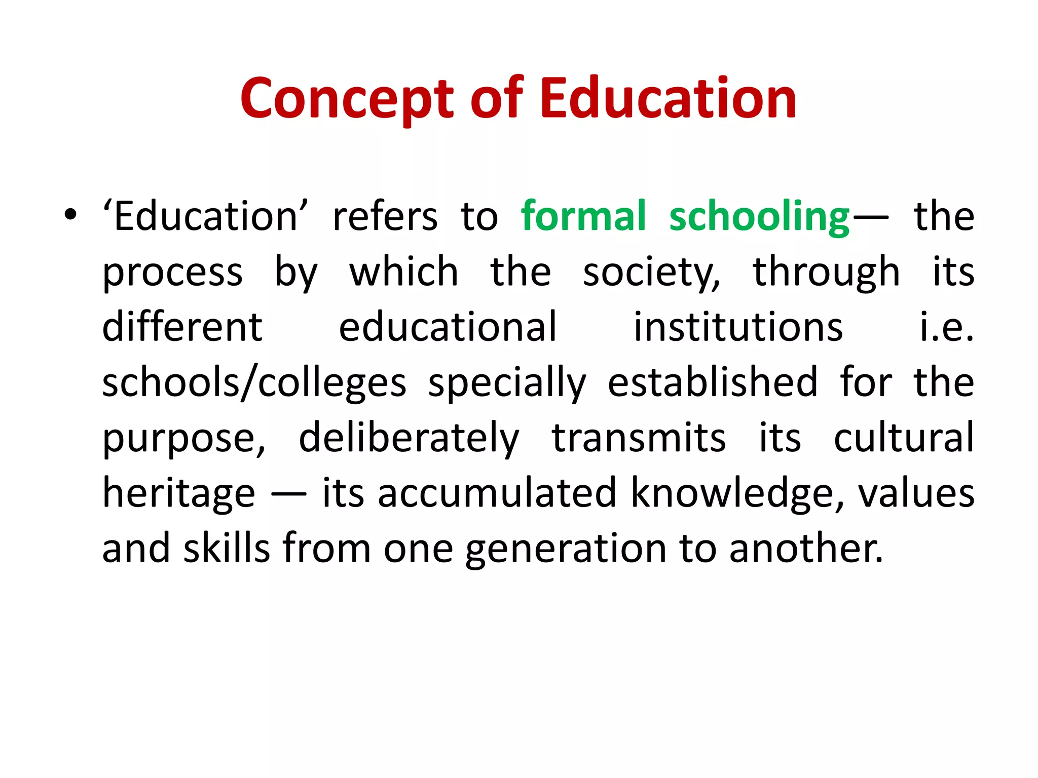 Unit i Basics of Education | PDF