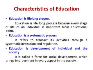 Unit i Basics of Education | PDF