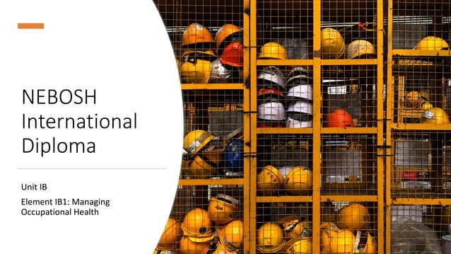 NEBOSH International Diploma Unit IB Element 1 Presentation | PDF