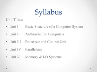 Basic Structure of a Computer System | PPTX
