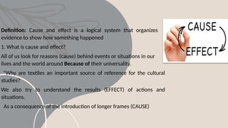 UNIT I CAUSE AND EFFECT in reading texts | PPTX