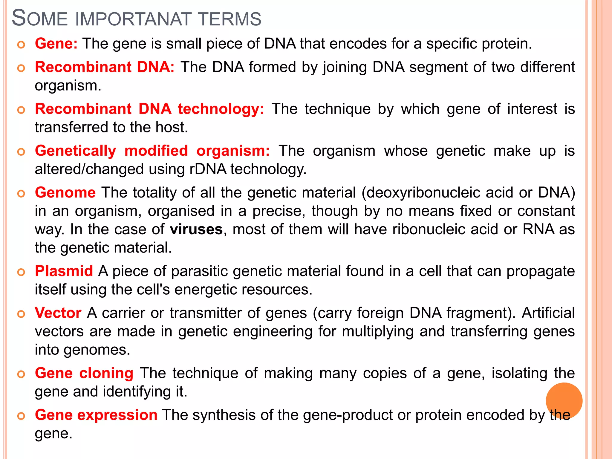 Basic principal of genetic engineering | PPTX