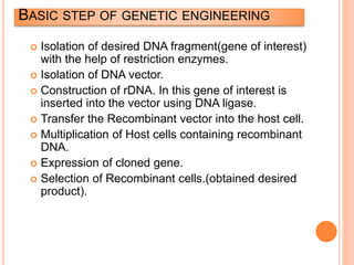 Basic principal of genetic engineering | PPTX