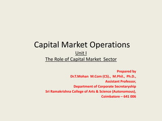 Capital Market Operations an Introduction.pptx | Stocks and Bonds ...