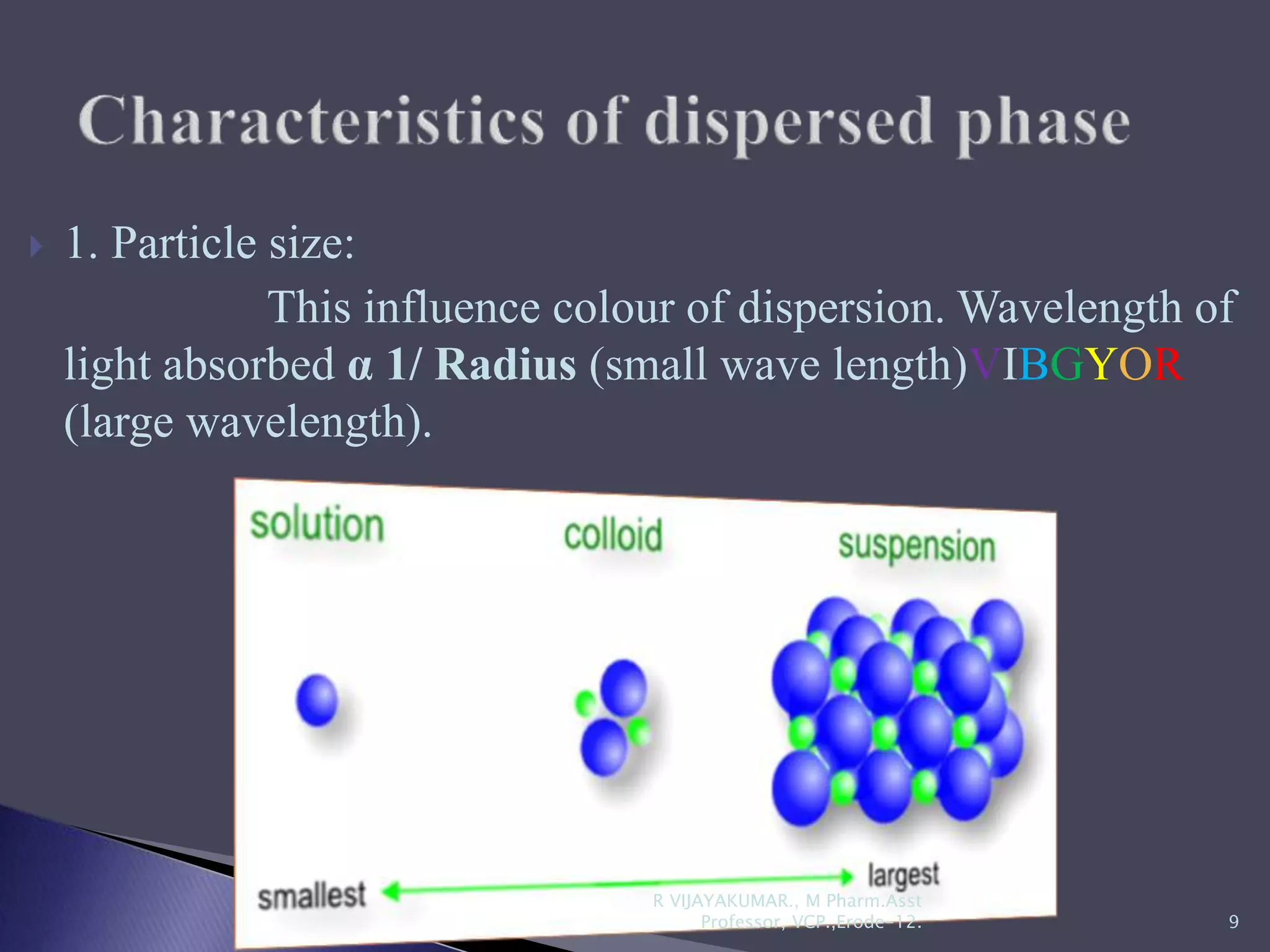 Unit I COLLOIDAL DISPERSION | PPTX