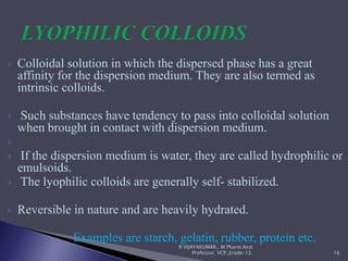 Unit I COLLOIDAL DISPERSION | PPTX