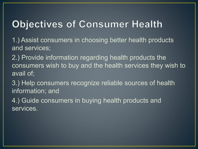 Unit I consumer health grade 10 | PPTX