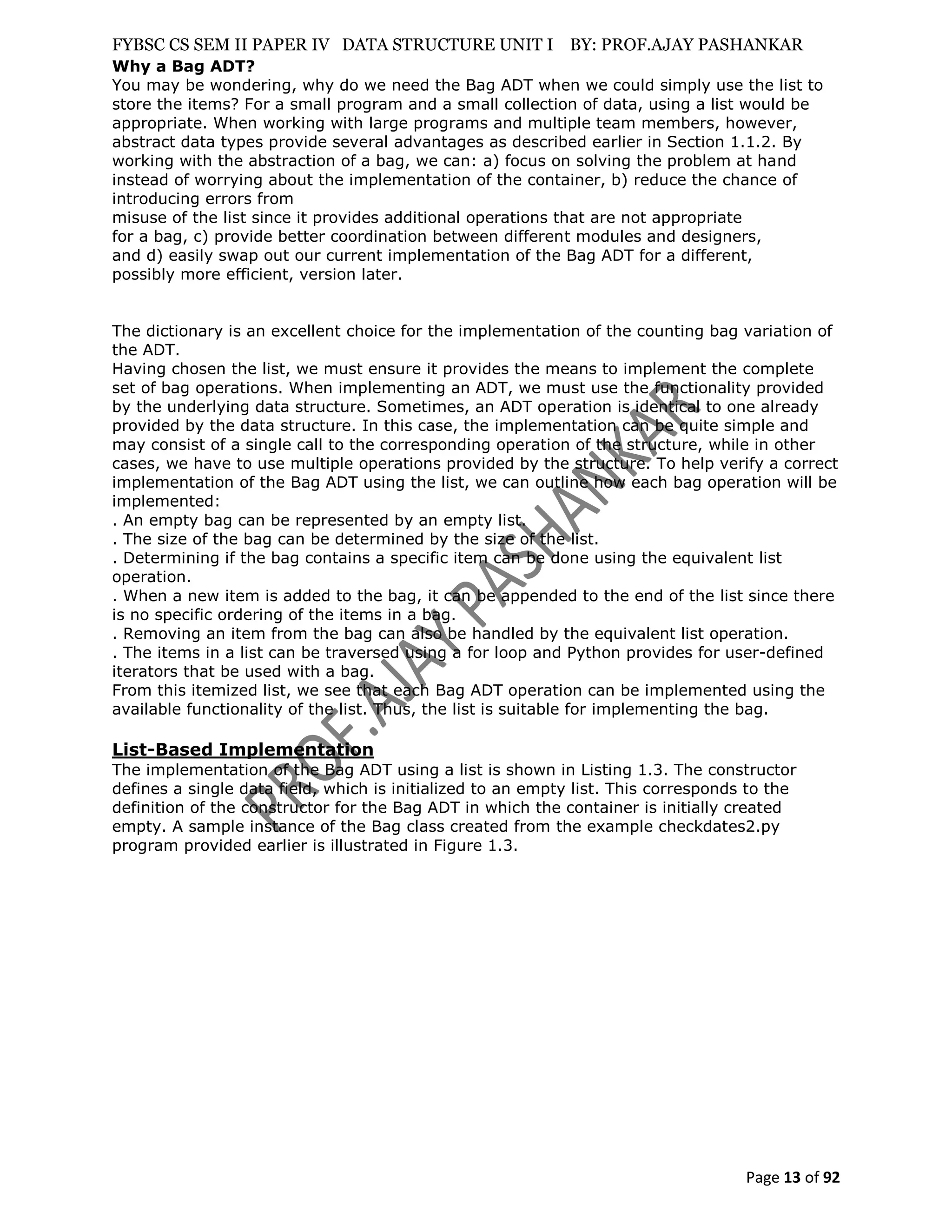 Unit i data structure FYCS MUMBAI UNIVERSITY SEM II | PDF | Programming Languages | Computing