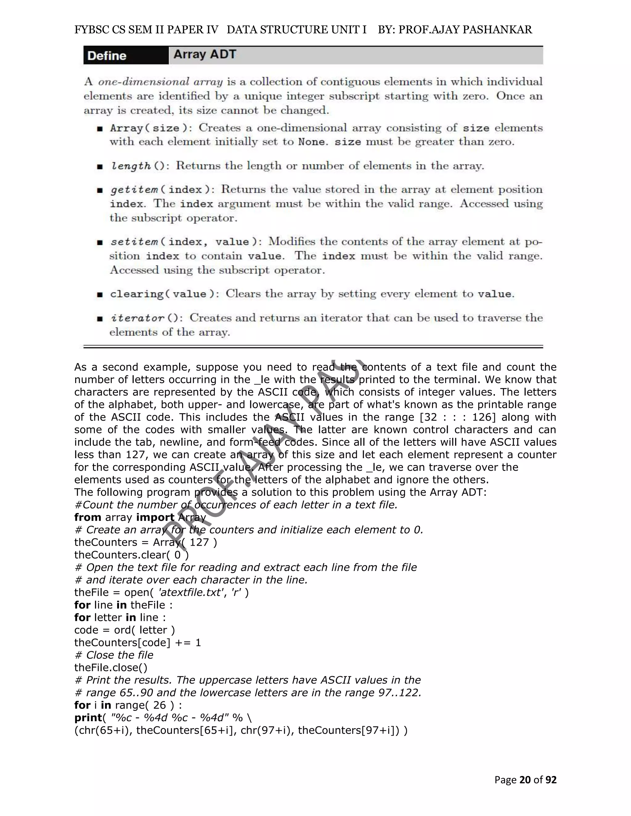 Unit i data structure FYCS MUMBAI UNIVERSITY SEM II | PDF | Programming Languages | Computing