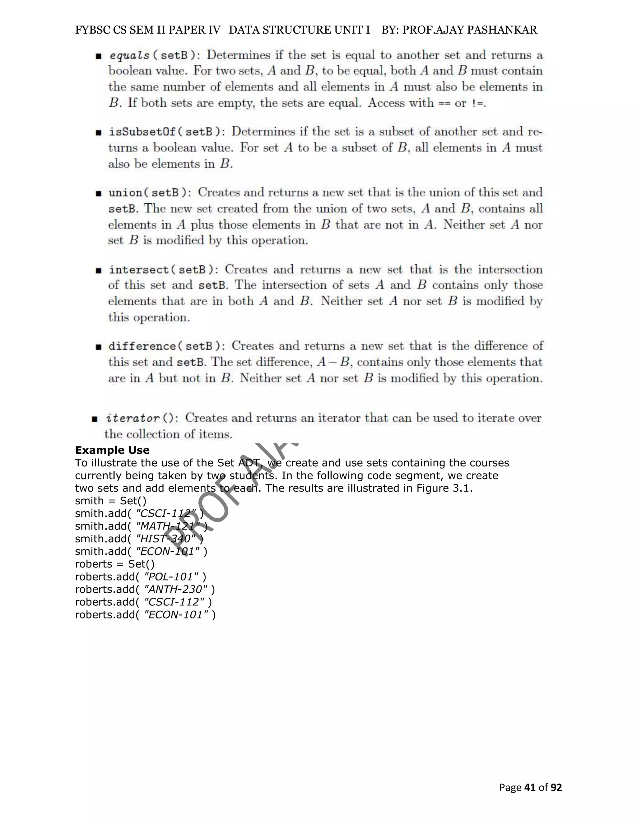 Unit i data structure FYCS MUMBAI UNIVERSITY SEM II | PDF | Programming Languages | Computing