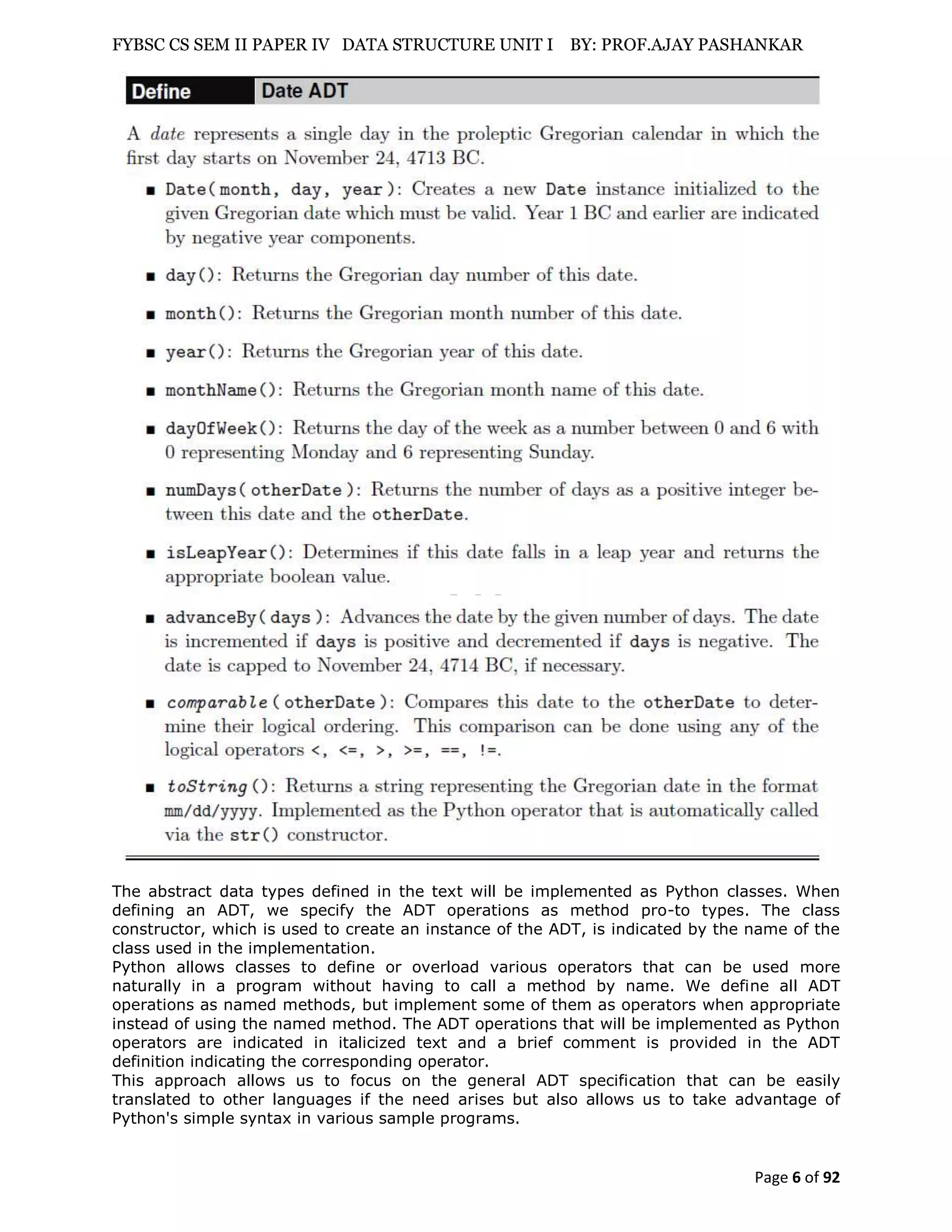 Unit i data structure FYCS MUMBAI UNIVERSITY SEM II | PDF
