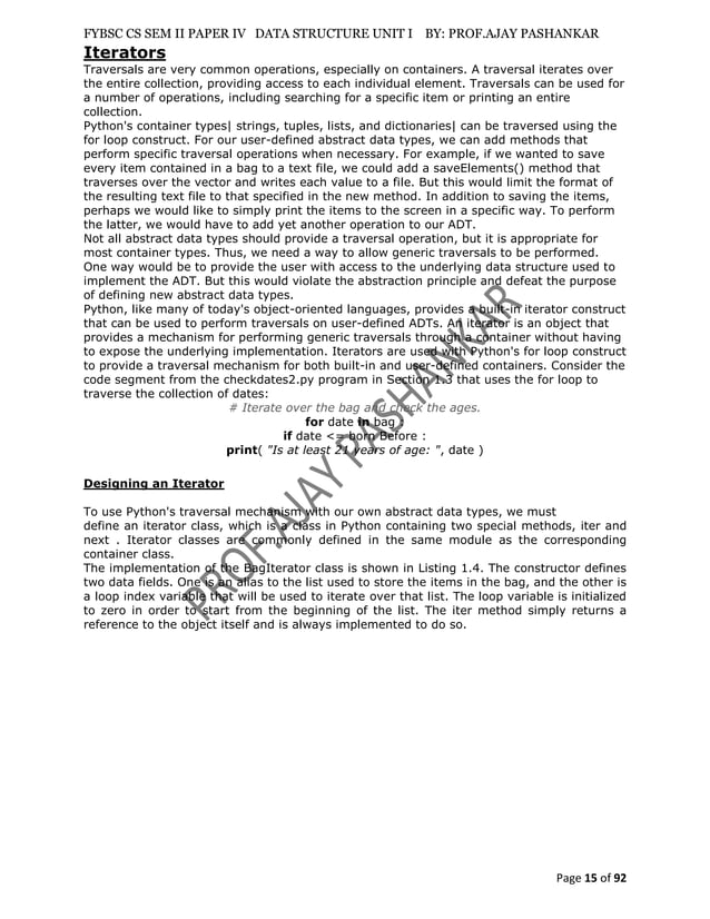 Unit i data structure FYCS MUMBAI UNIVERSITY SEM II | PDF | Programming Languages | Computing