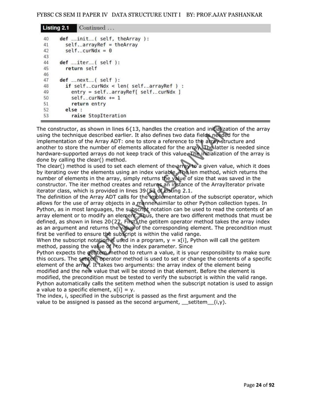 Unit i data structure FYCS MUMBAI UNIVERSITY SEM II | PDF | Programming Languages | Computing