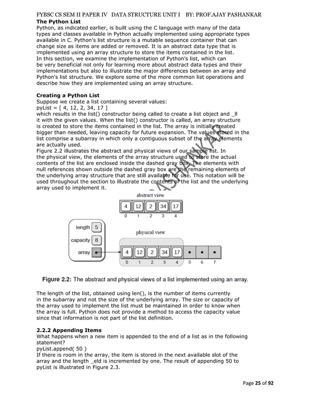 Unit i data structure FYCS MUMBAI UNIVERSITY SEM II | PDF | Programming Languages | Computing