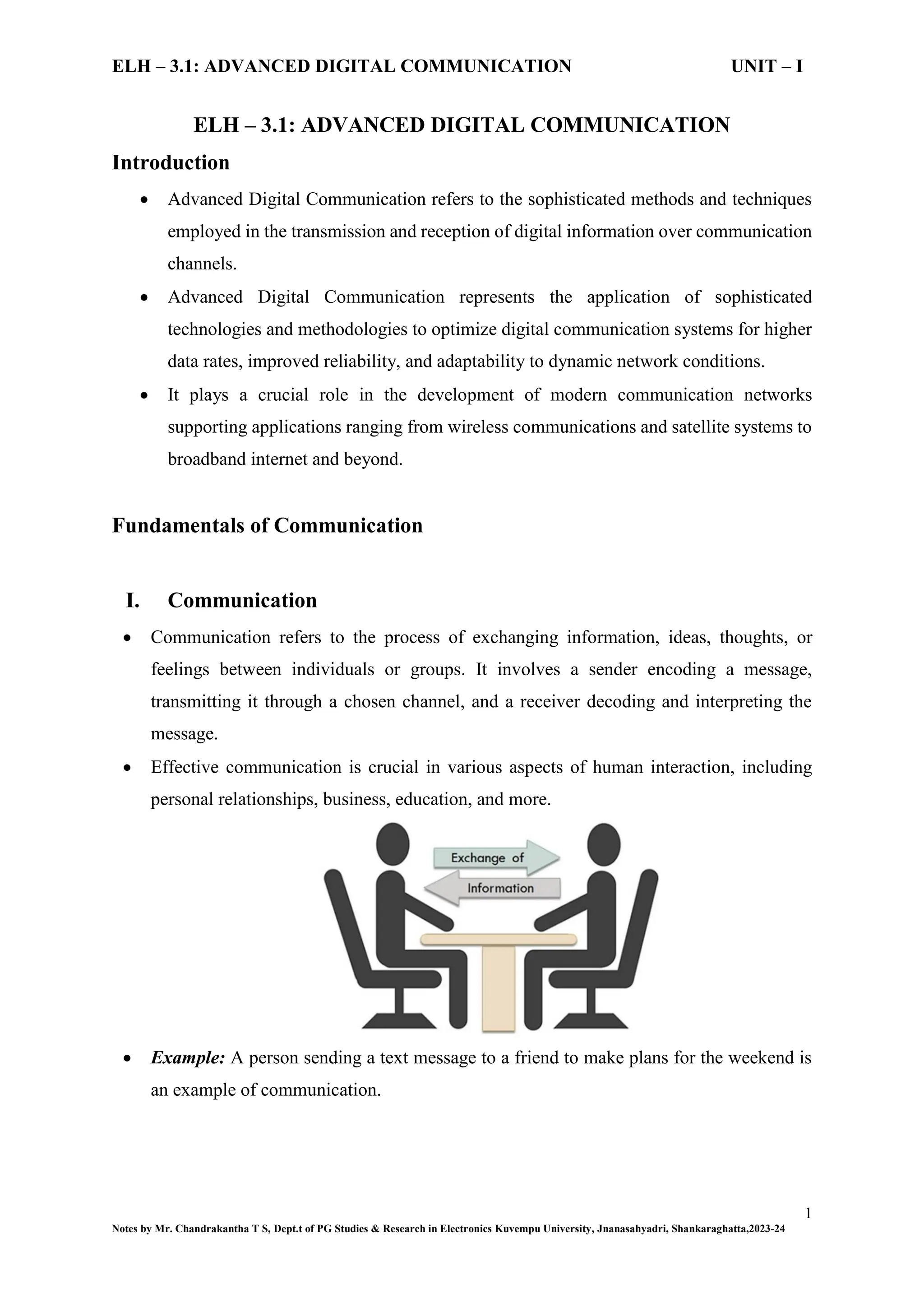 ELH – 3.1: ADVANCED DIGITAL COMMUNICATION UNIT – I Digital modulation techniques | PDF