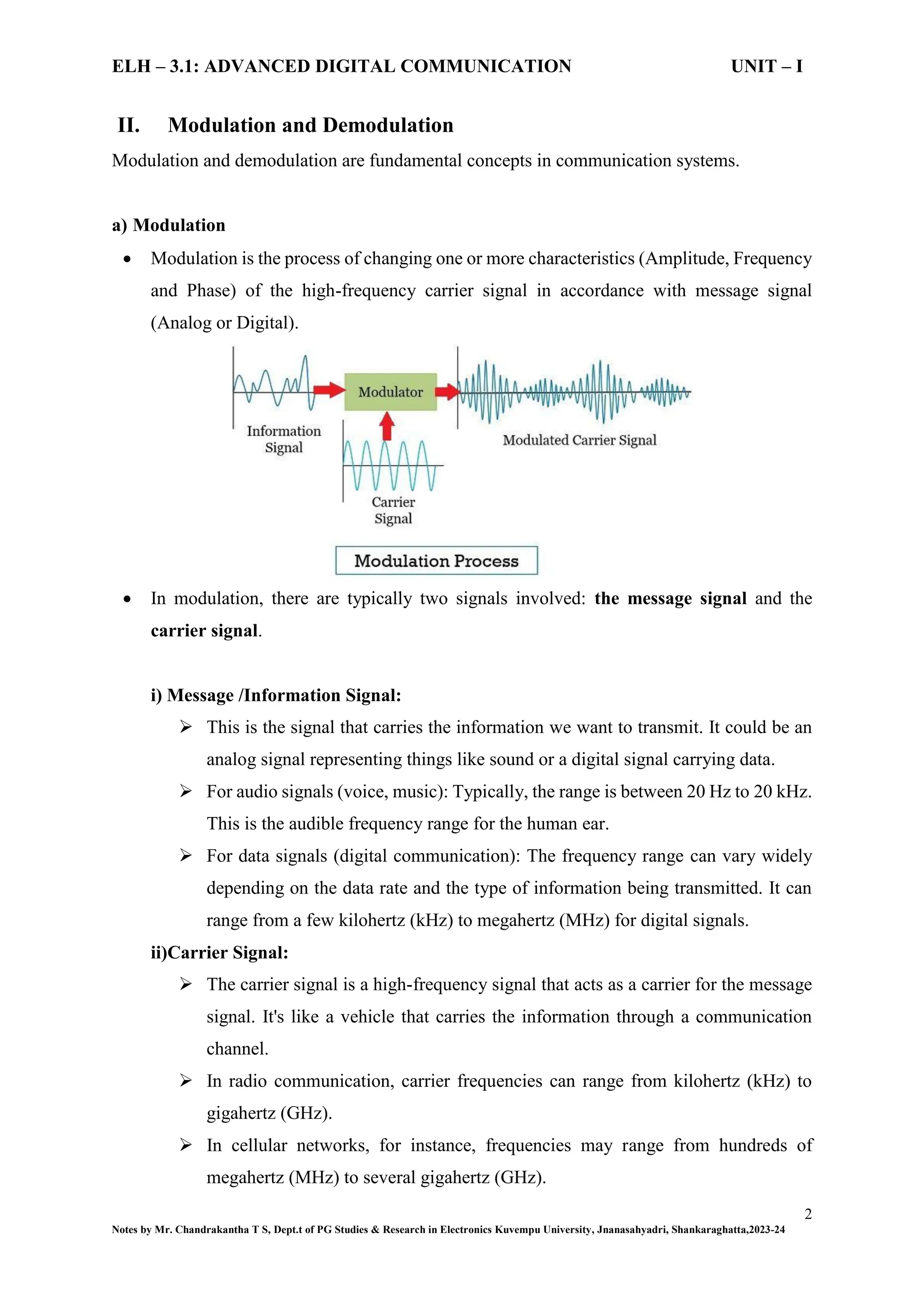 ELH – 3.1: ADVANCED DIGITAL COMMUNICATION UNIT – I Digital modulation techniques | PDF