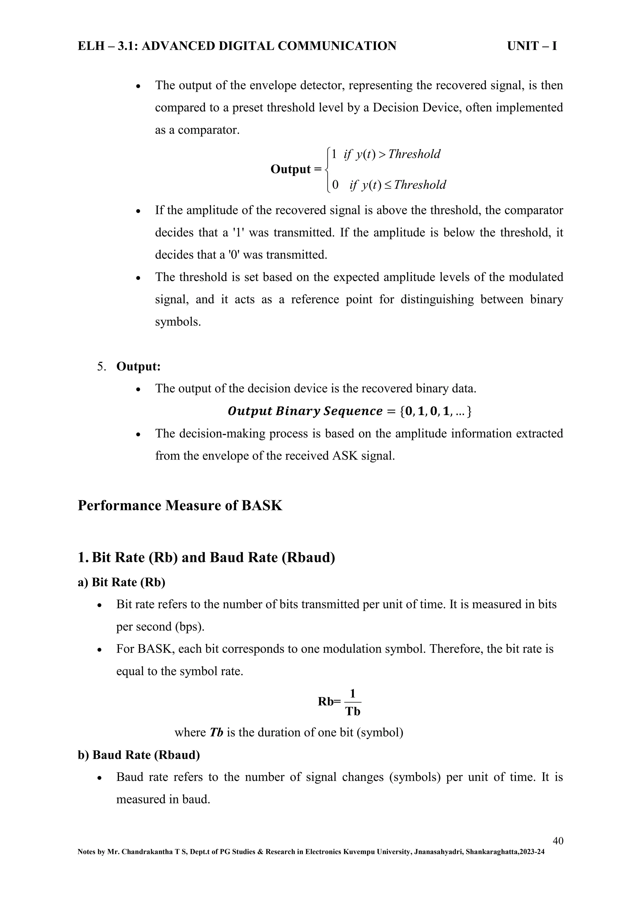 ELH – 3.1: ADVANCED DIGITAL COMMUNICATION UNIT – I Digital modulation techniques | PDF