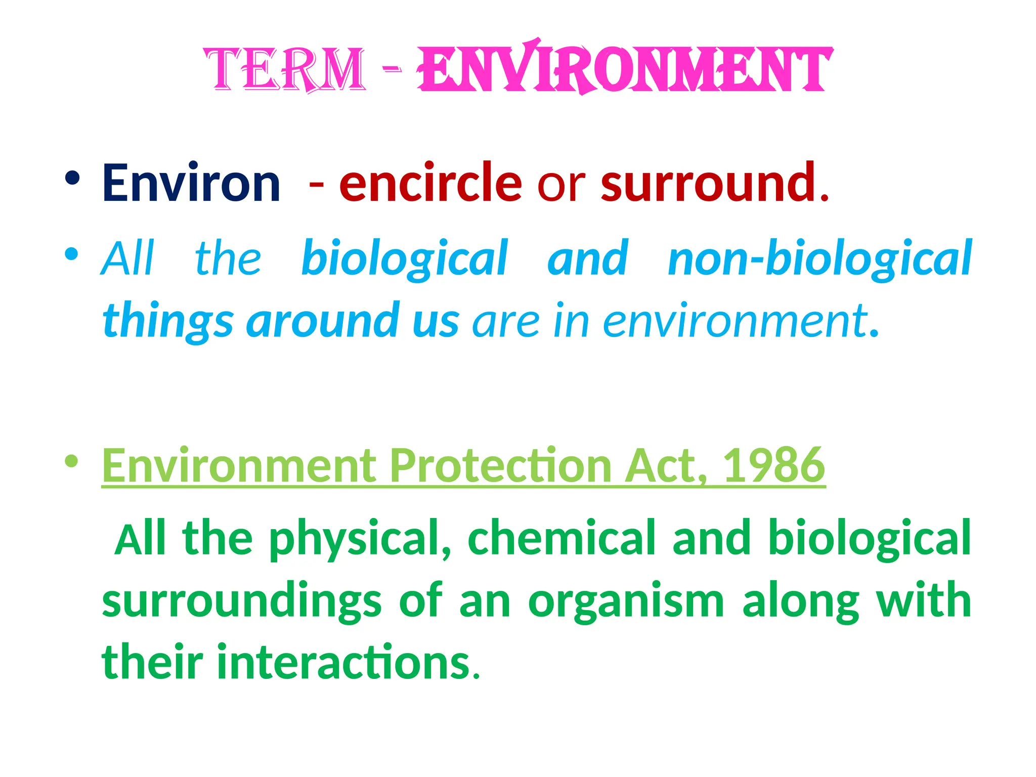 Unit I Ecosystem & Biodiversity Environmental Science and Sustainablity ...