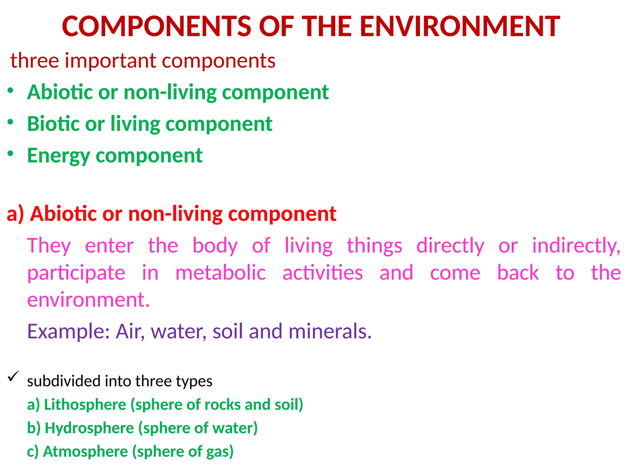 Unit I Ecosystem & Biodiversity Environmental Science and Sustainablity ...