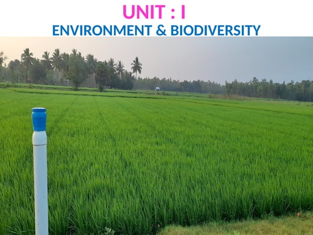 Unit I Ecosystem & Biodiversity Environmental Science and Sustainablity ...