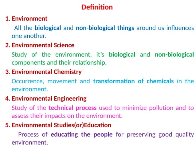 Unit I Ecosystem & Biodiversity Environmental Science and Sustainablity ...
