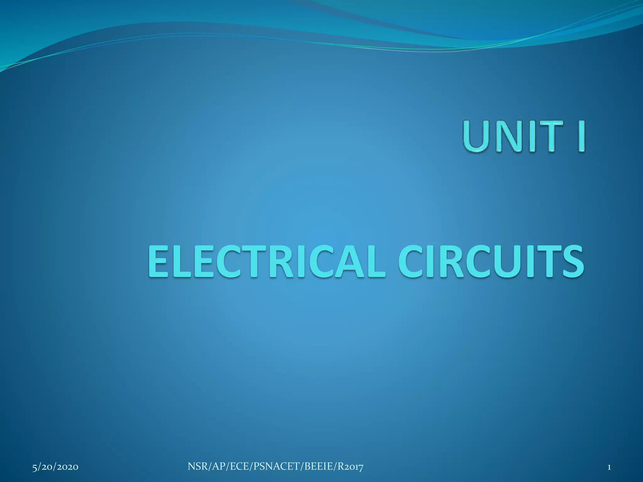 Unit i electrical circuits | PPT