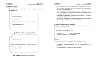 B.Sc. III(VI Sem) Advance Java Unit1: Exception Handling ...