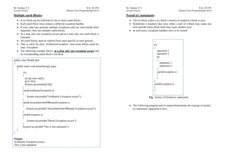 B.Sc. III(VI Sem) Advance Java Unit1: Exception Handling & Multithreading | PPT