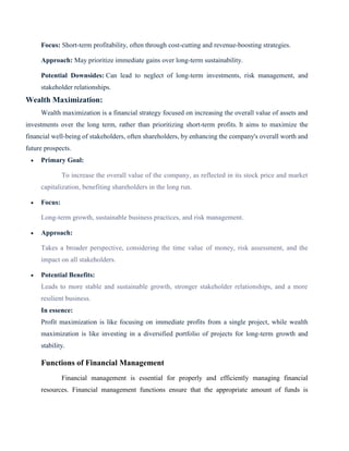 Financial Management topics covers theoretical part of functions and ...