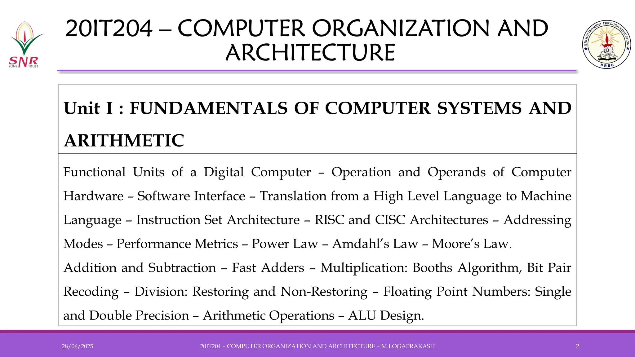 Unit_I Functional Units, Instruction Sets.pptx