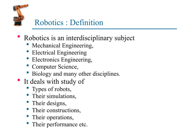 Unit I FundamentalsUnit I Fundamentals of Robotics (1).ppt