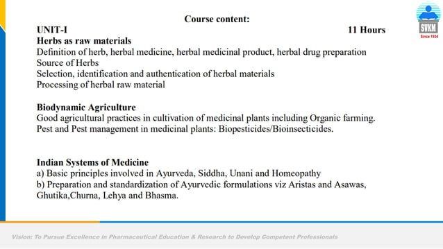 Unit I Herbal Drug Technology Theory BP603T.pdf | Herbs and Supplements ...
