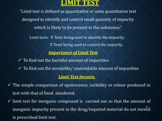 UNIT I_History of pharmacopoeia and limit test | PPTX