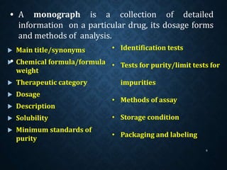 UNIT I_History of pharmacopoeia and limit test | PPTX