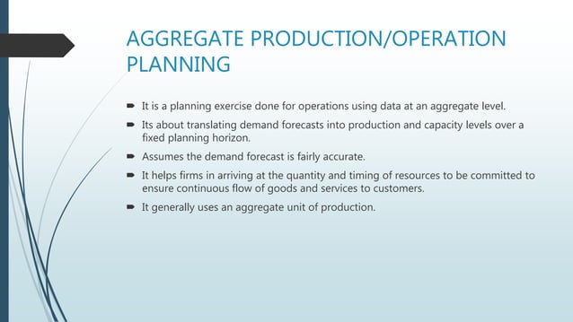 Aggregate Production Planning Pptx