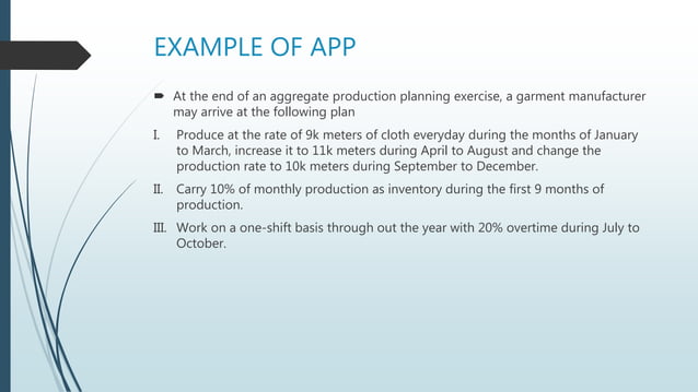 AGGREGATE PRODUCTION PLANNING | PPTX