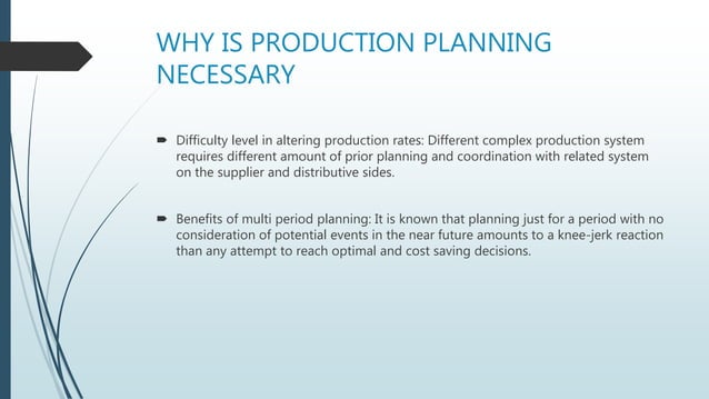 Aggregate Production Planning Pptx