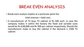 MG 6863 UNIT II MAKE OR BUY DECISION | PPSX
