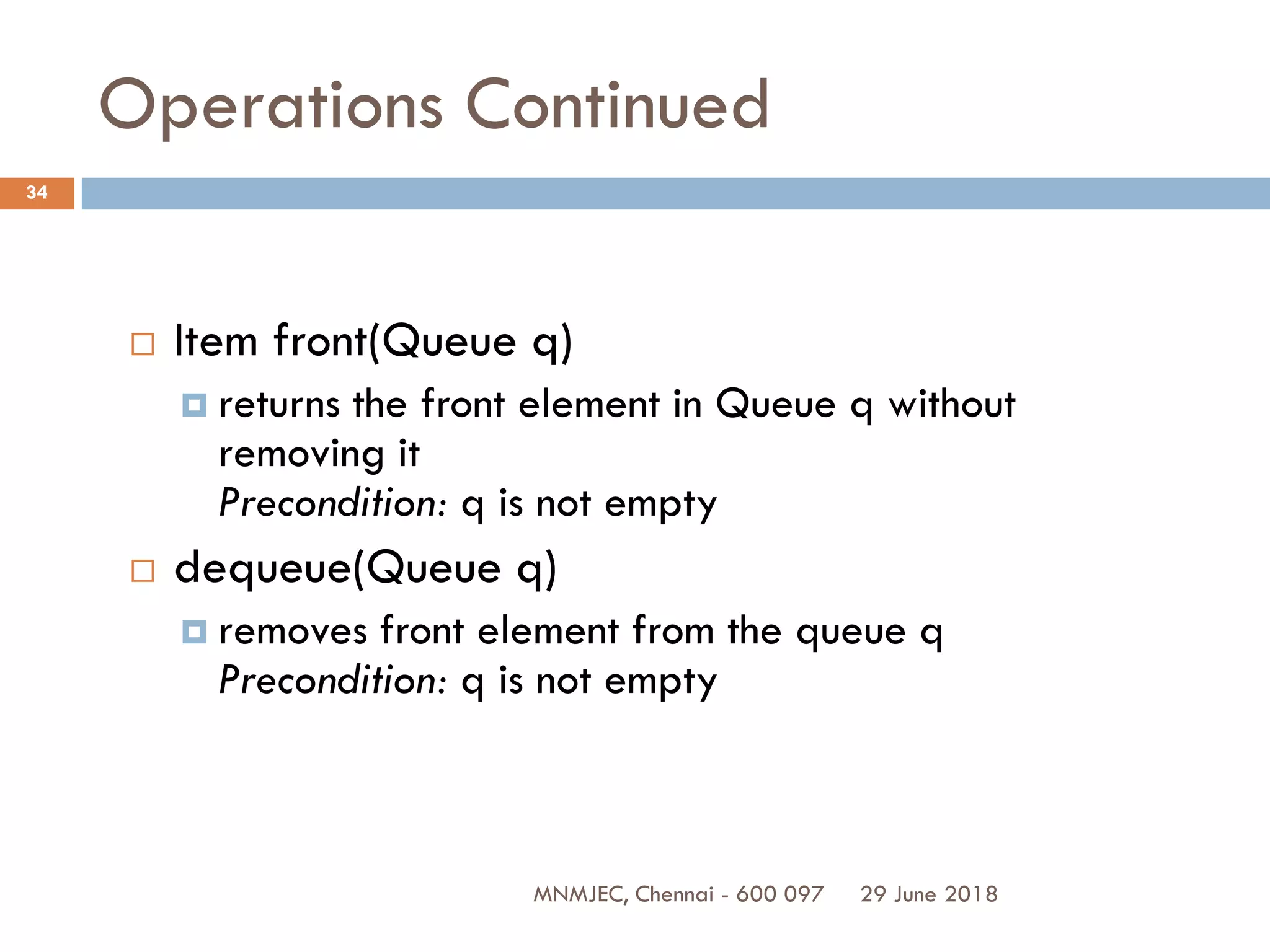 Unit Ii Linear Data Structures Stacks Queues Pdf
