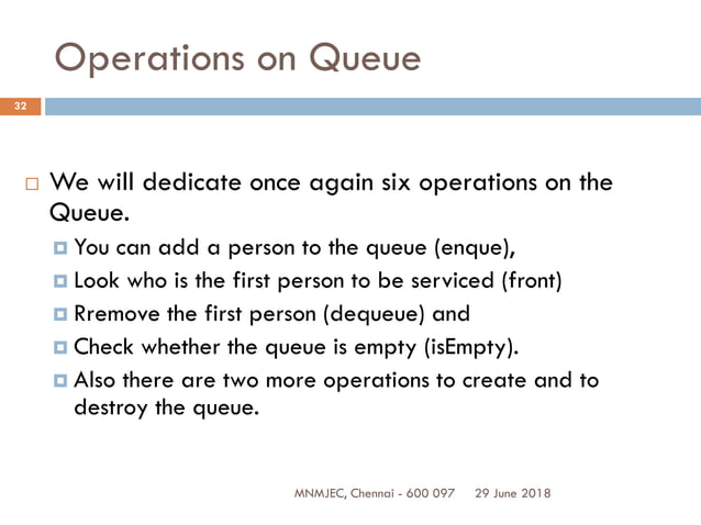 UNIT II LINEAR DATA STRUCTURES โ STACKS, QUEUES | PPT UNIT II LINEAR DATA STRUCTURES โ STACKS, QUEUES | PPT