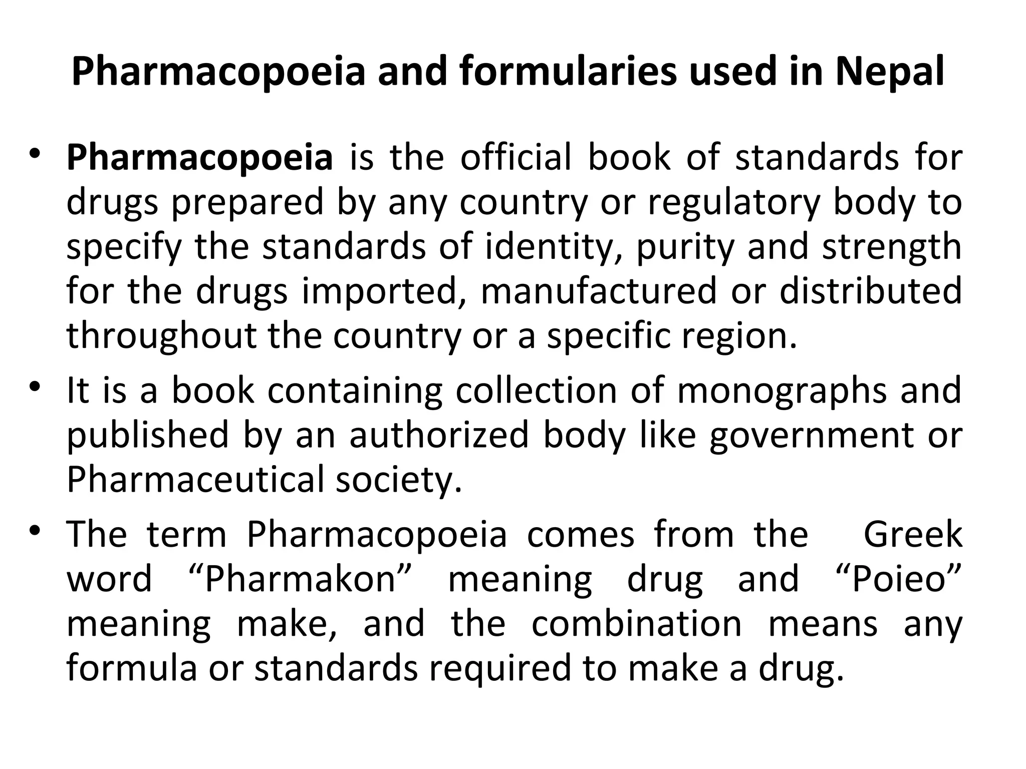 Pharmacopoeia | PPT