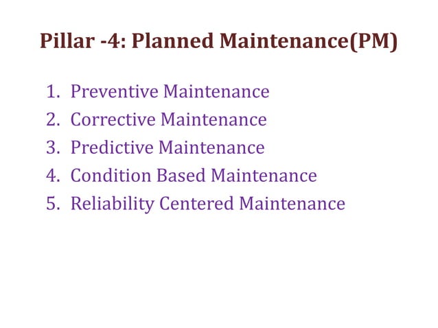 MAINTENANCE POLICIES – PREVENTIVE MAINTENANCE | PPTX | Business ...