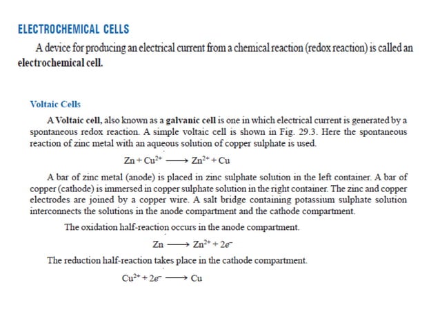 Electrochemical cells | PPT